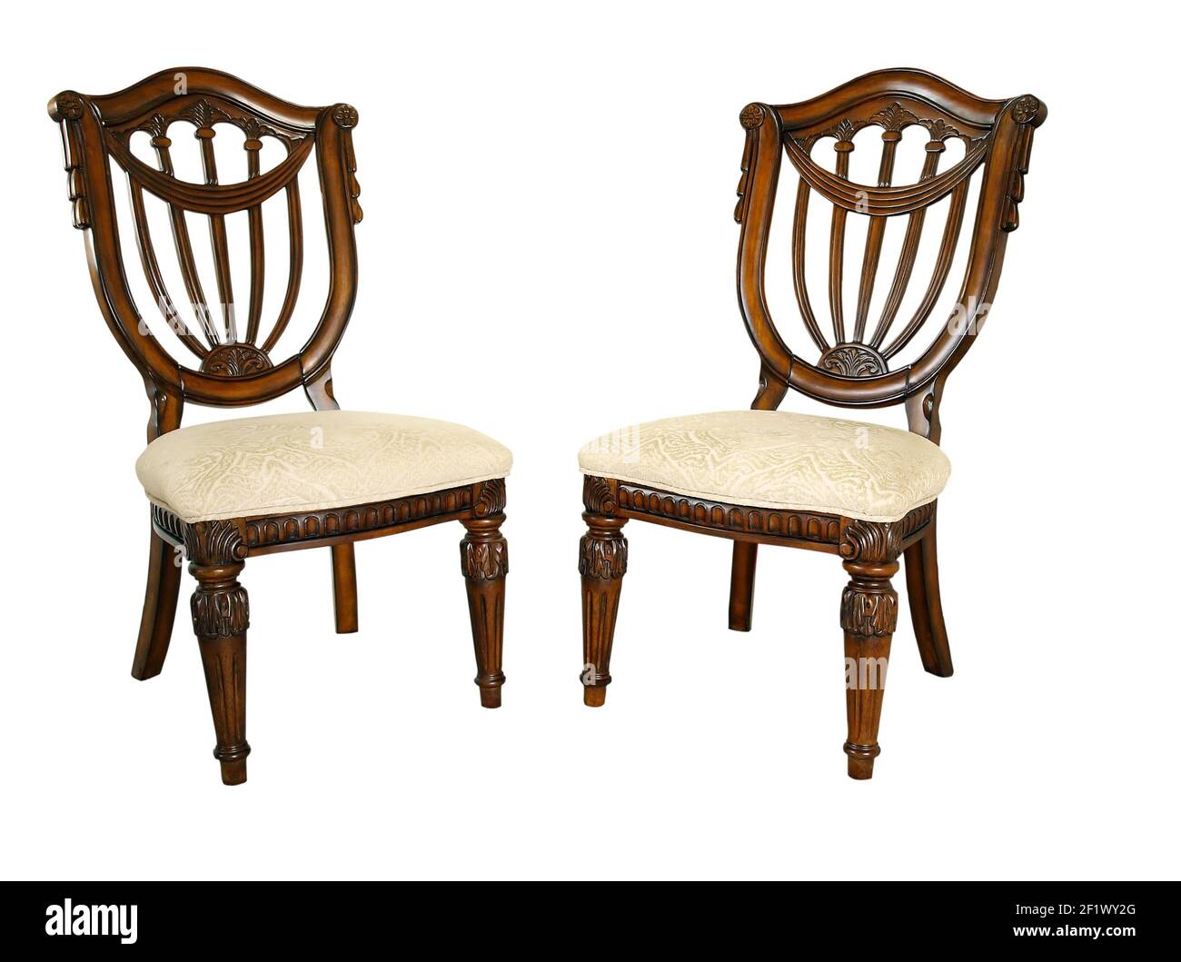 Wooden ornate chairs Stock Photo - Alamy