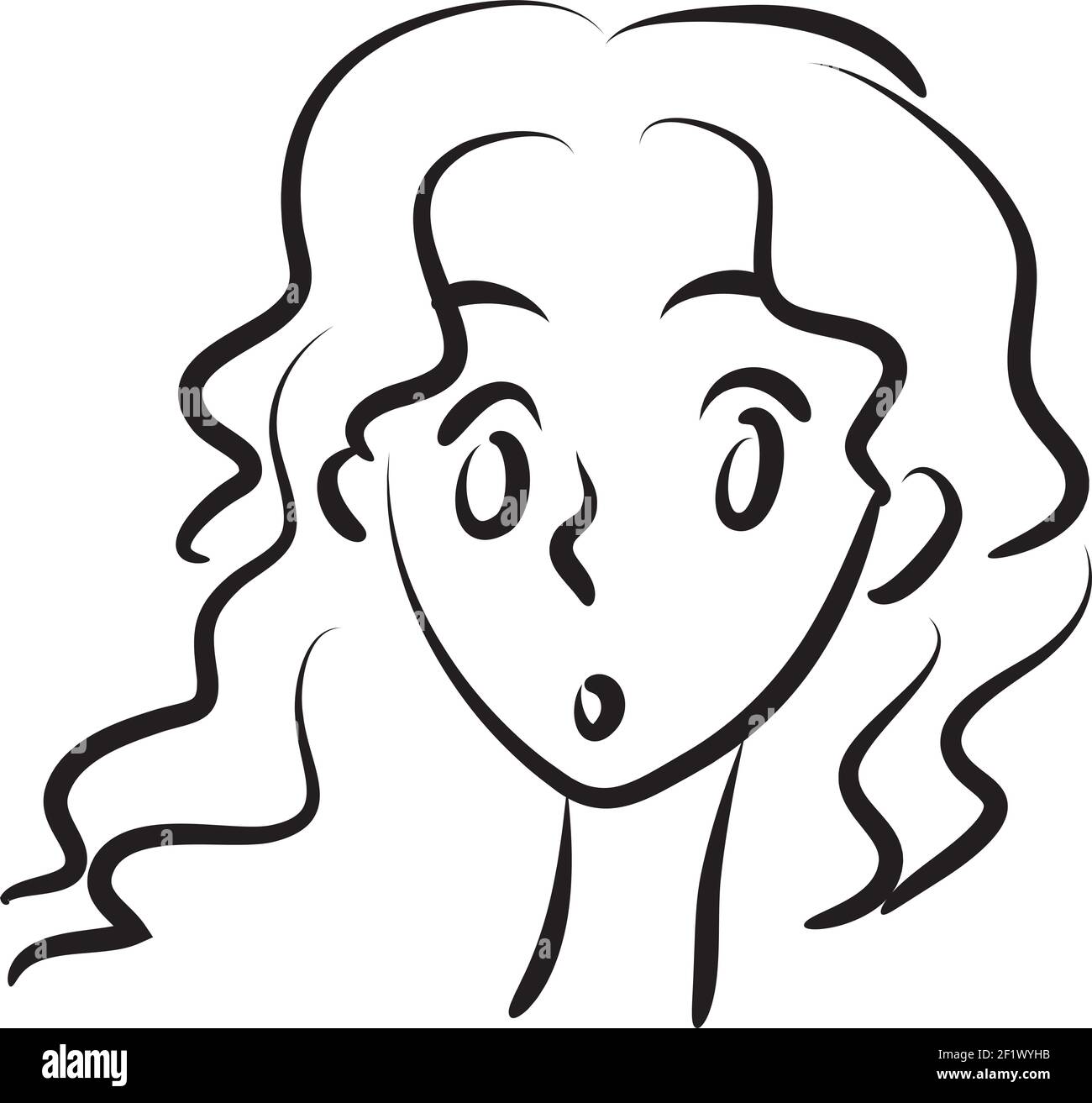 black ang white line beauty face set Stock Photo - Alamy