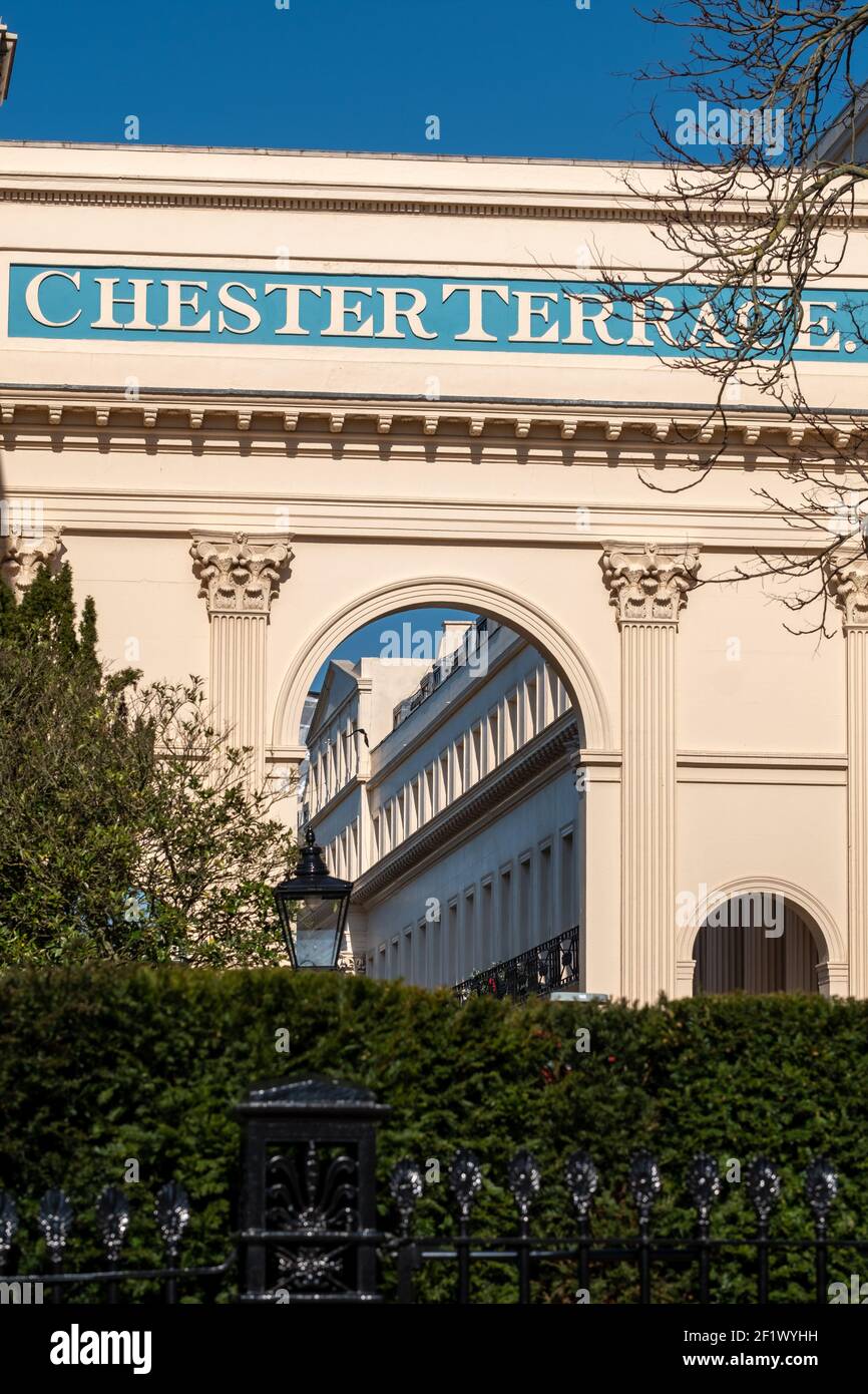 Arched entrance to Chester Terrace, part of the Grade 1 listed Nash ...