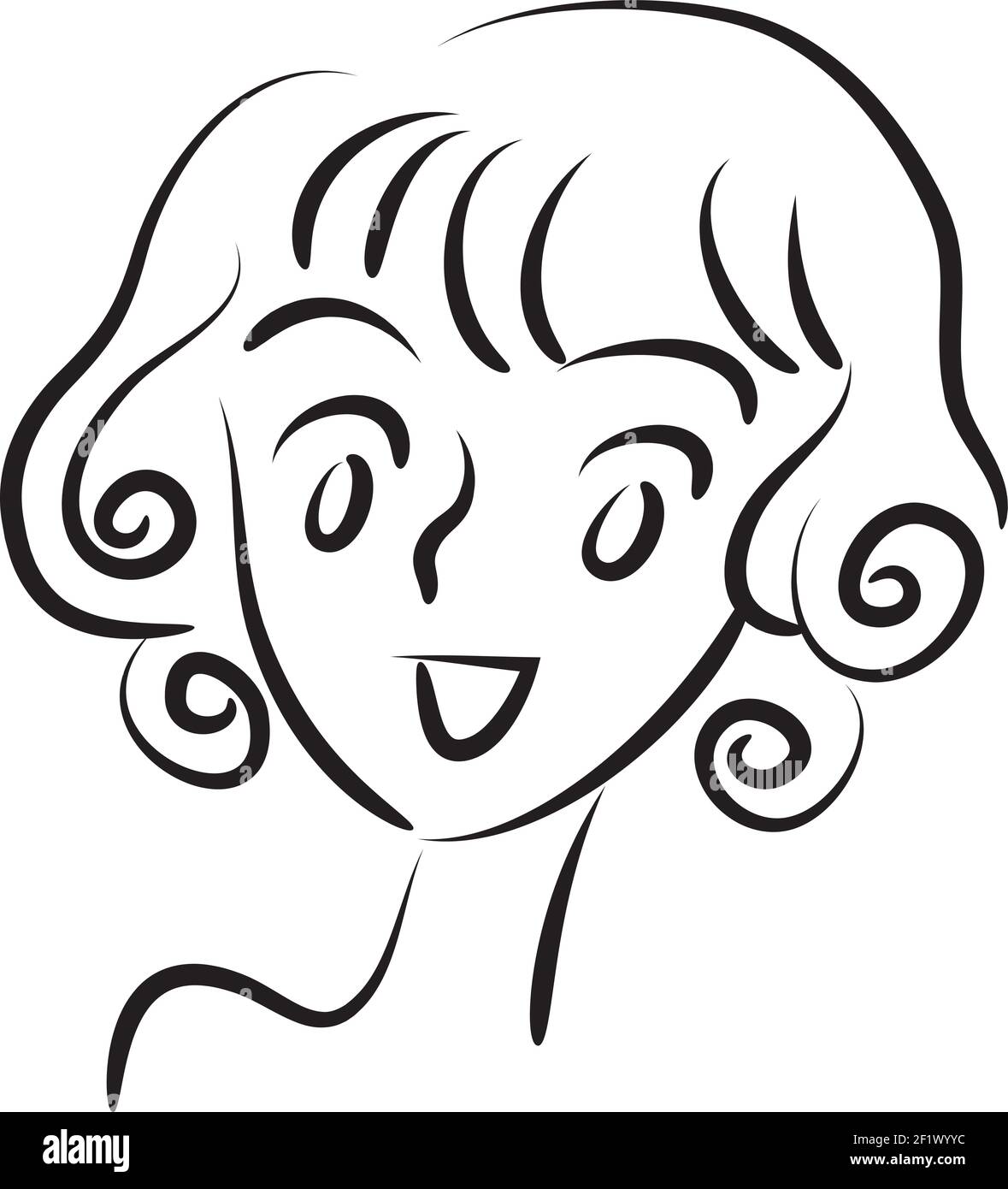 black ang white line beauty face set Stock Photo - Alamy