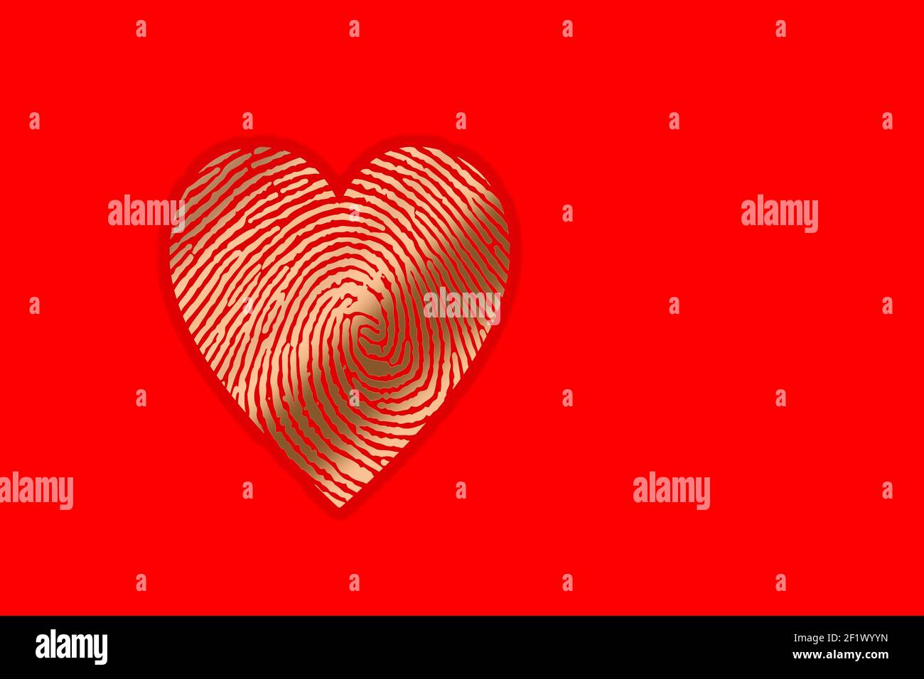 An illustration of heart imprint isolated on a red background Stock ...