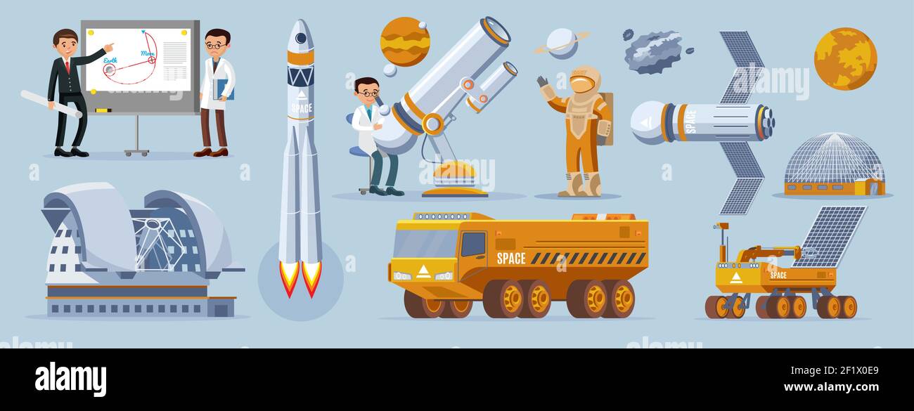 Space exploration elements set Stock Vector Image & Art - Alamy