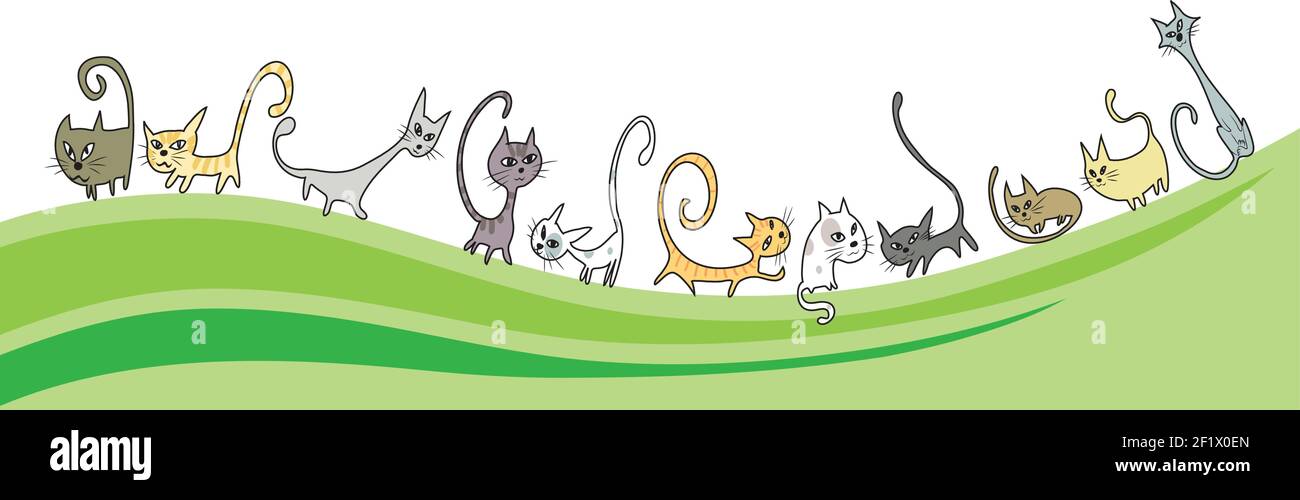 vector cartoon cats / kitten background design Stock Vector Image & Art ...