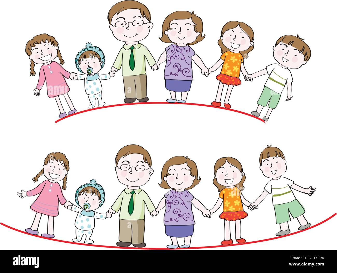 vector cartoon family background Stock Vector Image & Art - Alamy