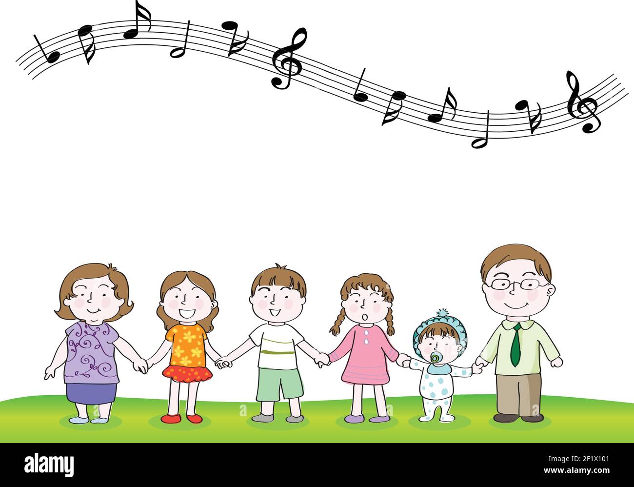 vector cartoon family background Stock Vector Image & Art - Alamy