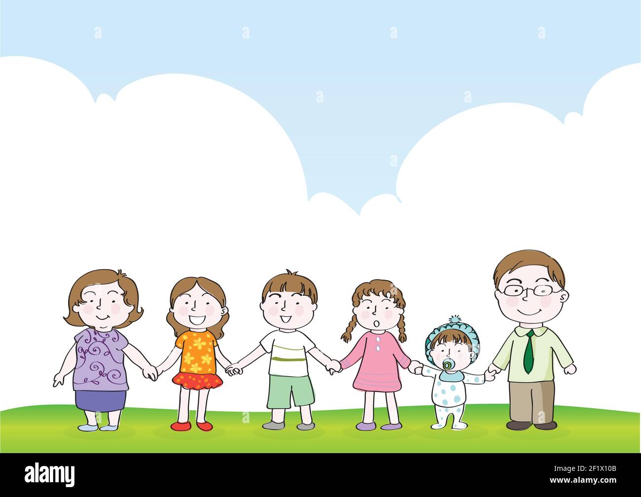 vector cartoon family background Stock Vector Image & Art - Alamy