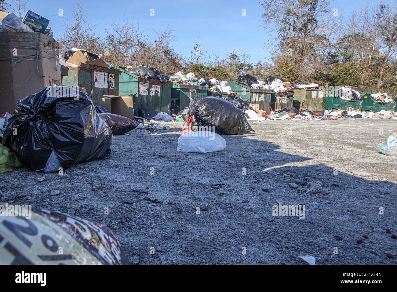 Burke County, Ga USA - 12 27 20: Local dump overflowing from Christmas ...