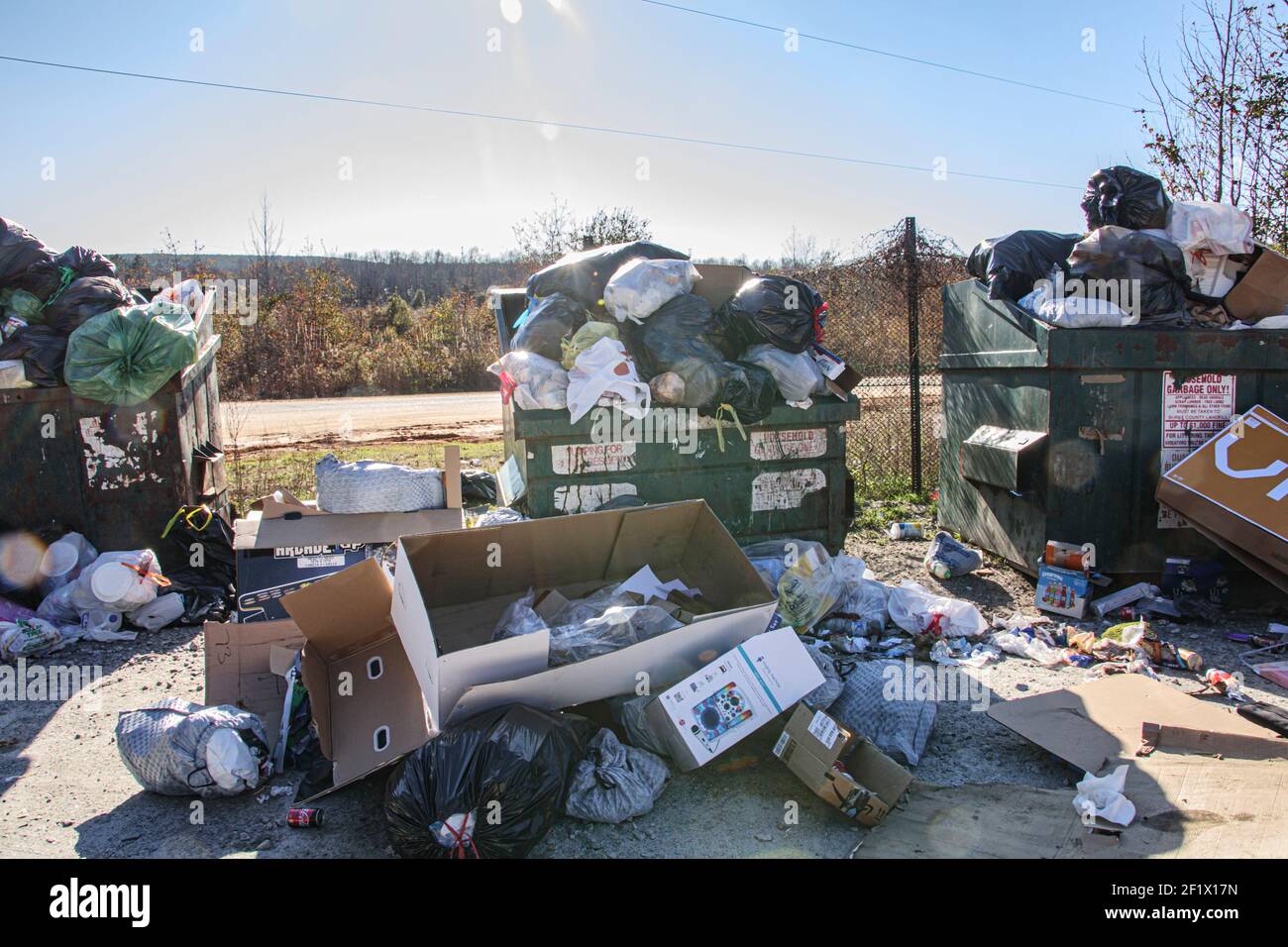 Burke County, Ga USA - 12 27 20: Local dump overflowing from Christmas ...