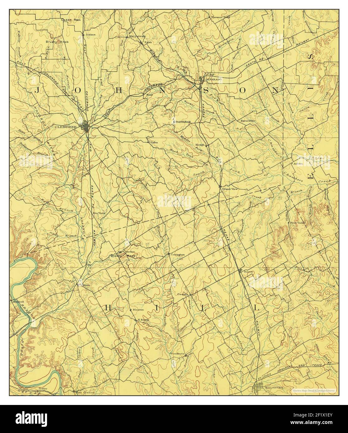 Map of cleburne hi-res stock photography and images - Alamy