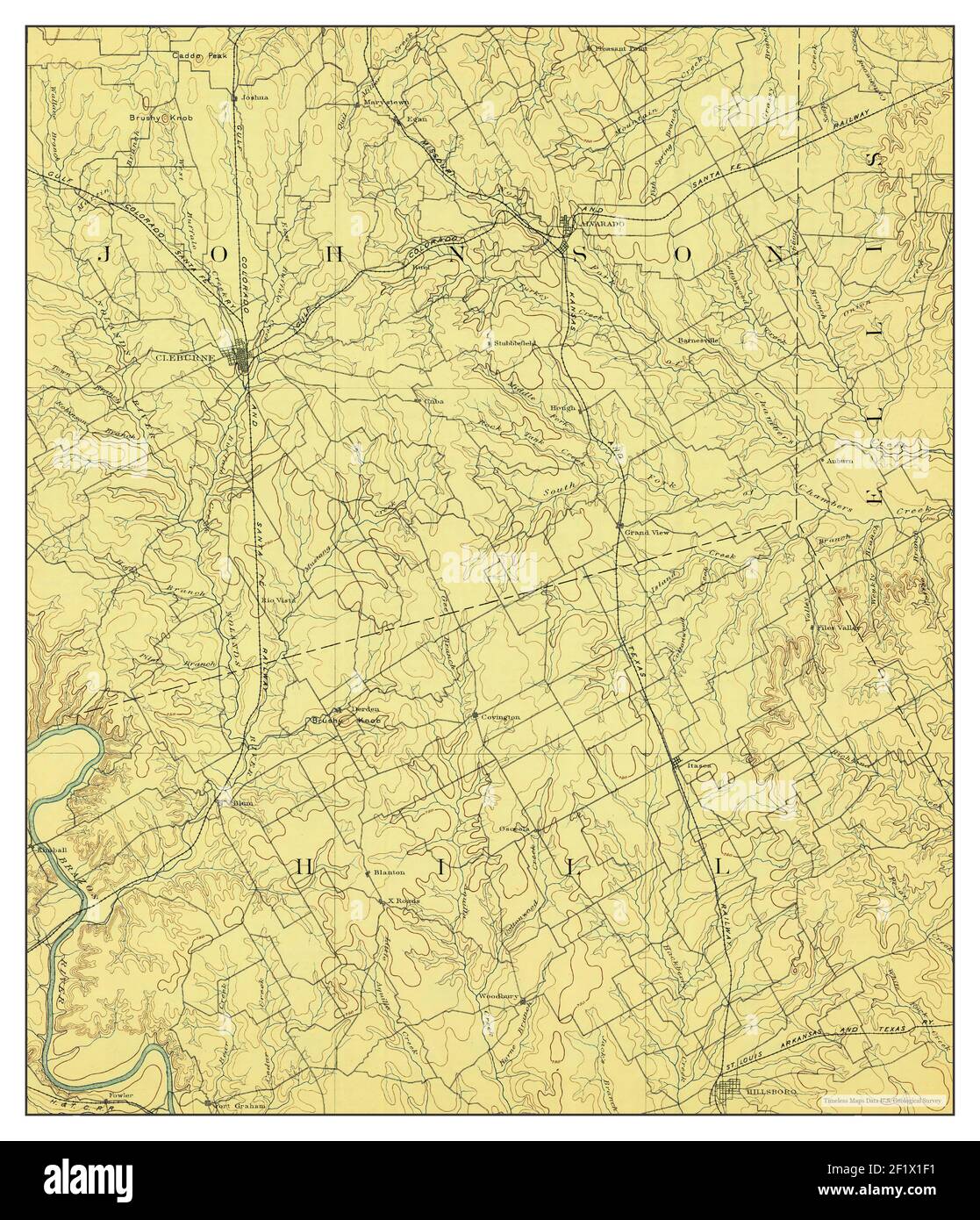 Map of cleburne hi-res stock photography and images - Alamy