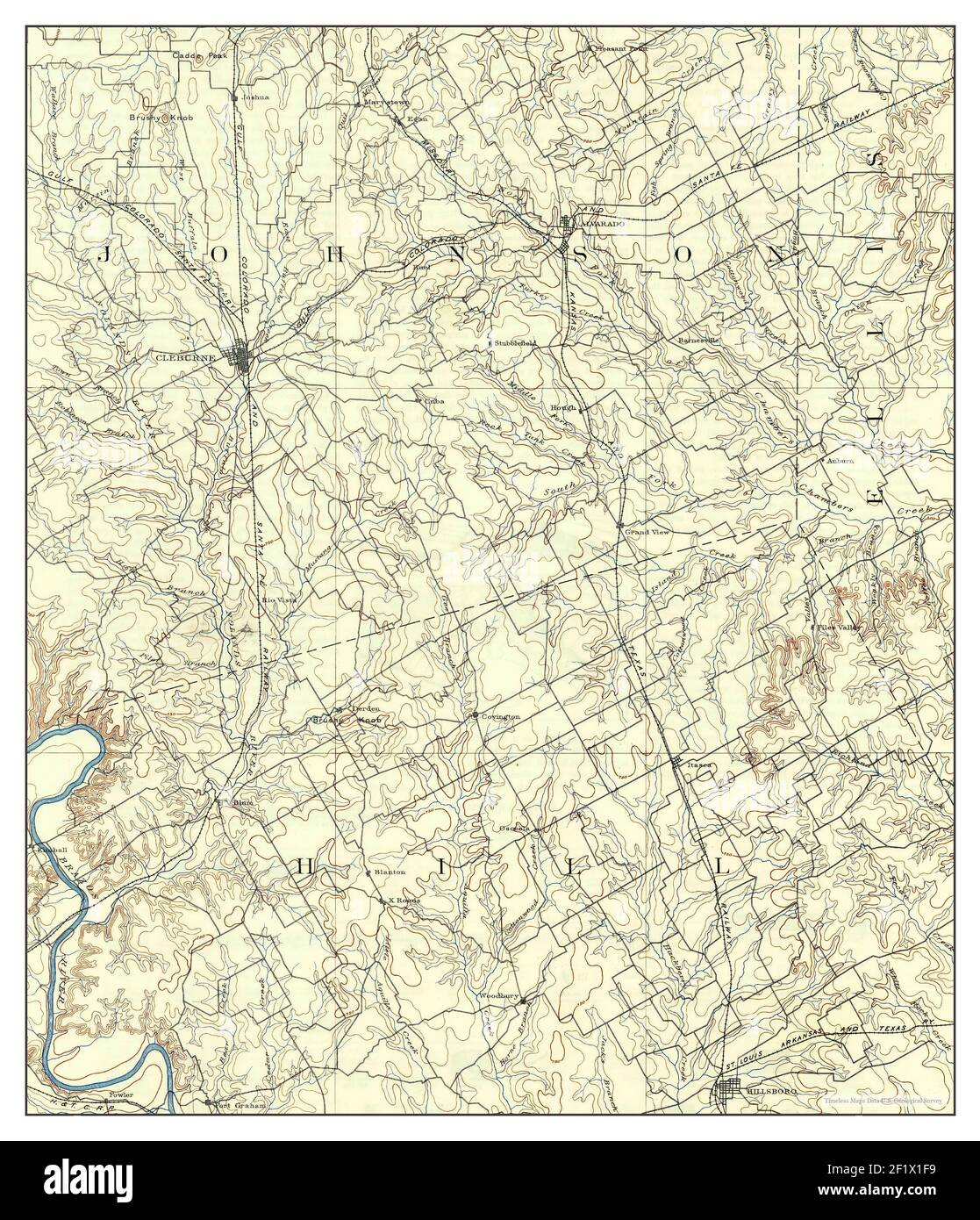 Map of cleburne hi-res stock photography and images - Alamy