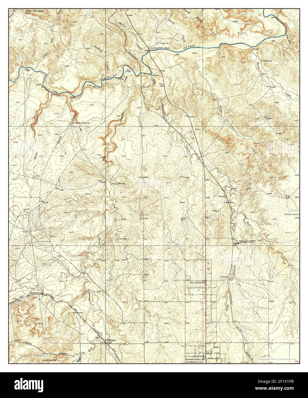 Cliffside, Texas, map 1934, 1:62500, United States of America by ...