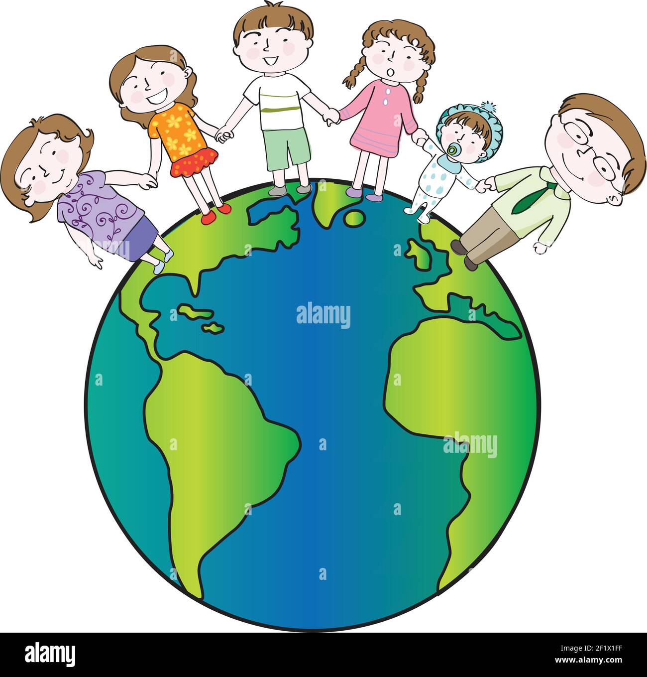 vector cartoon family background Stock Vector Image & Art - Alamy