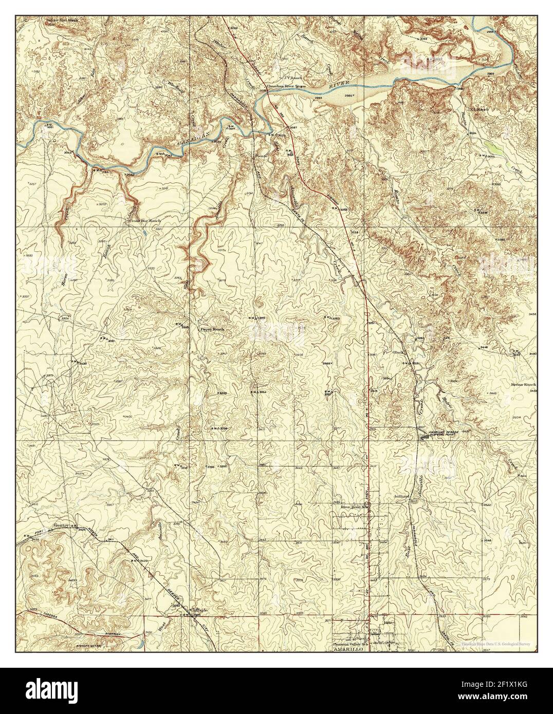 Cliffside, Texas, map 1936, 1:62500, United States of America by ...
