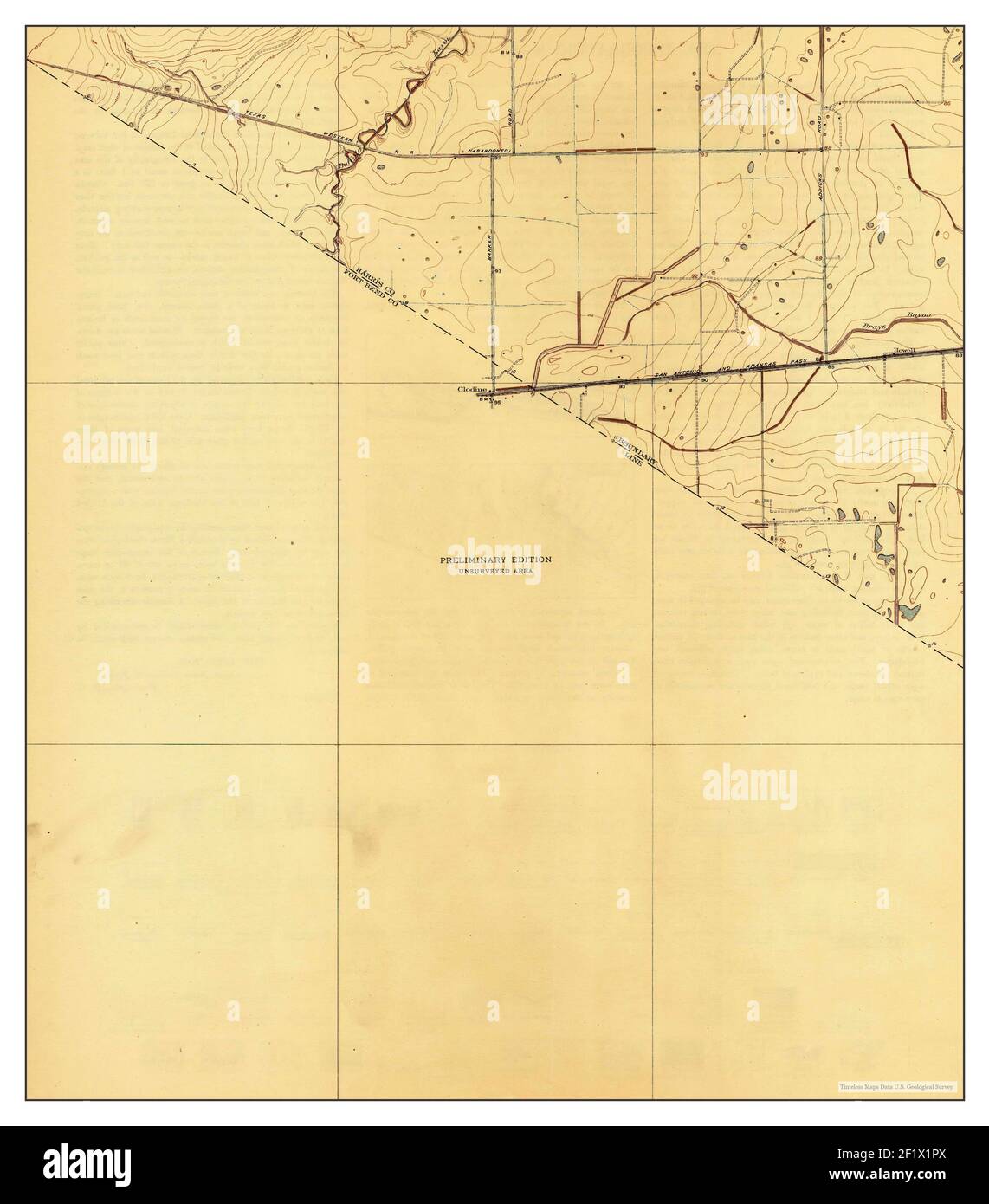 Clodine, Texas, map 1919, 1:31680, United States of America by Timeless ...