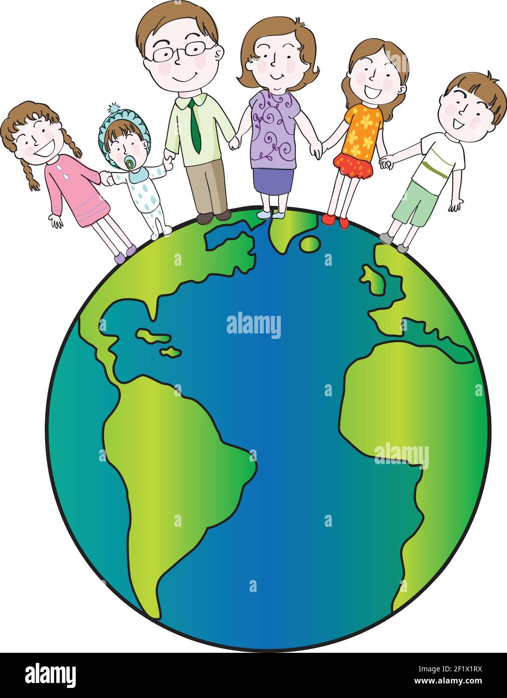 vector cartoon family background Stock Vector Image & Art - Alamy