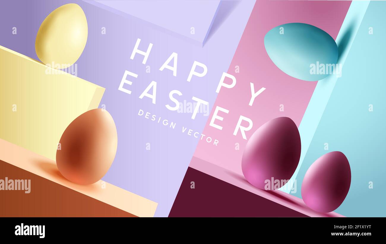 Pastel coloured easter eggs layout design with copy space, Holiday ...