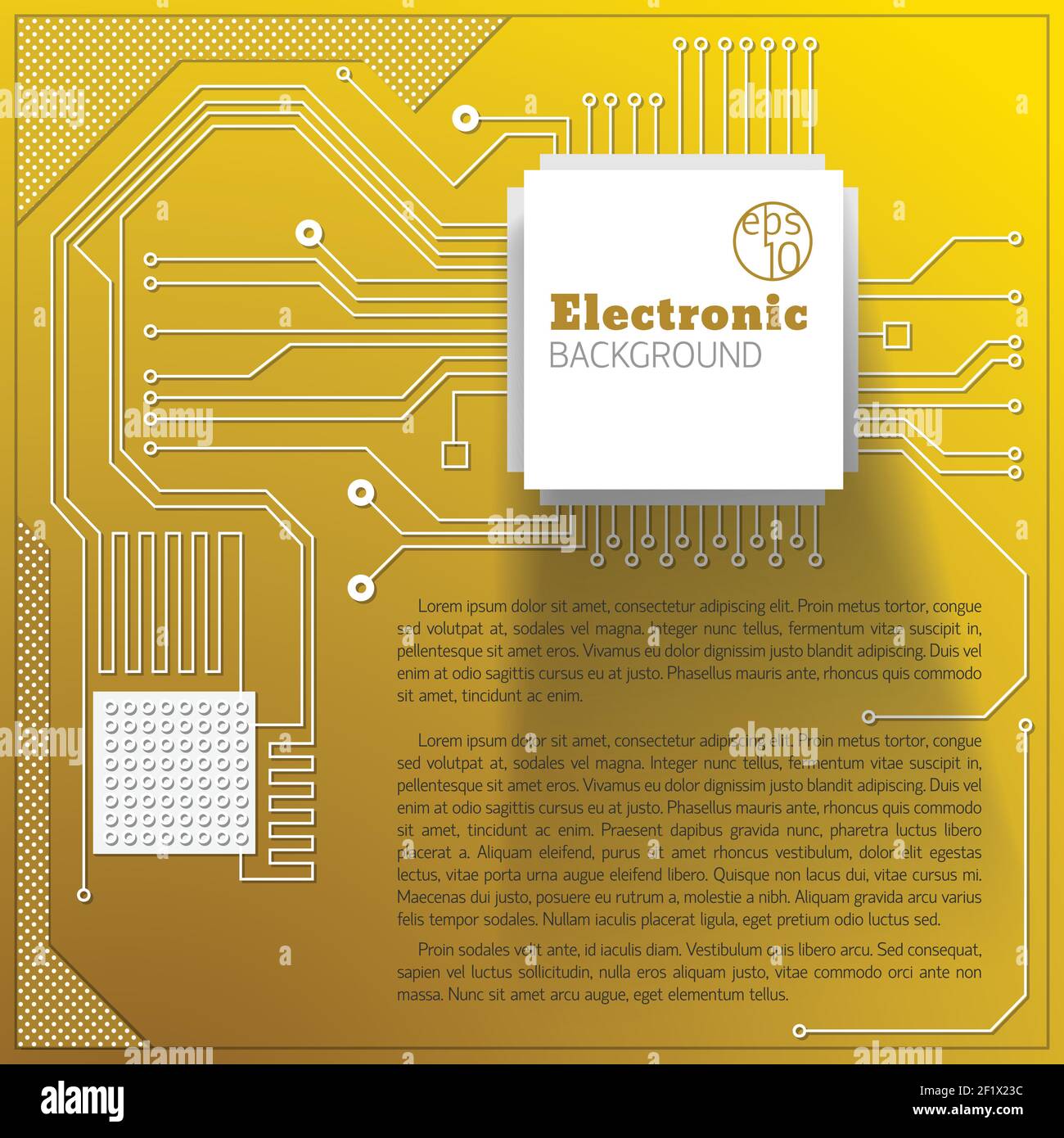 Yellow electric board background with text field flat vector ...