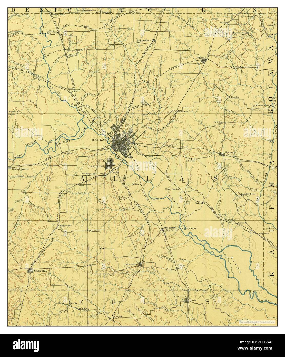 Historic Map Of Dallas Texas High Resolution Stock Photography and ...