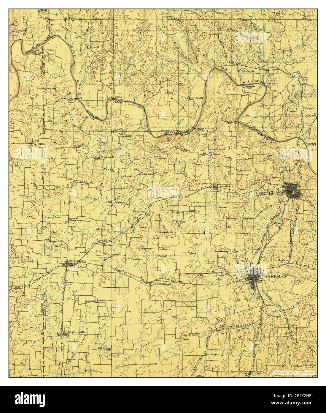 Denison, Texas, map 1901, 1:125000, United States of America by ...