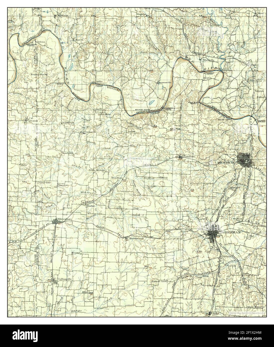 Denison, Texas, map 1901, 1:125000, United States of America by ...