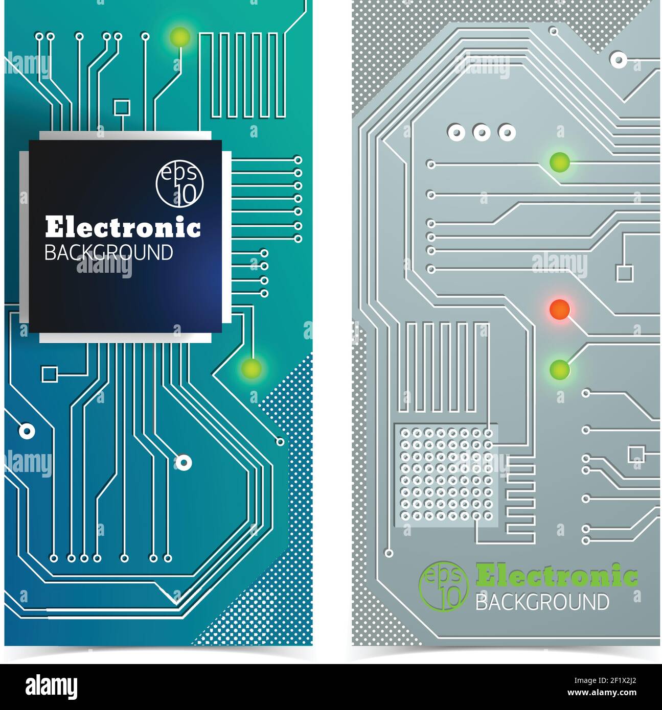 Vertical electronic board banners set in grey and blue colors with ...