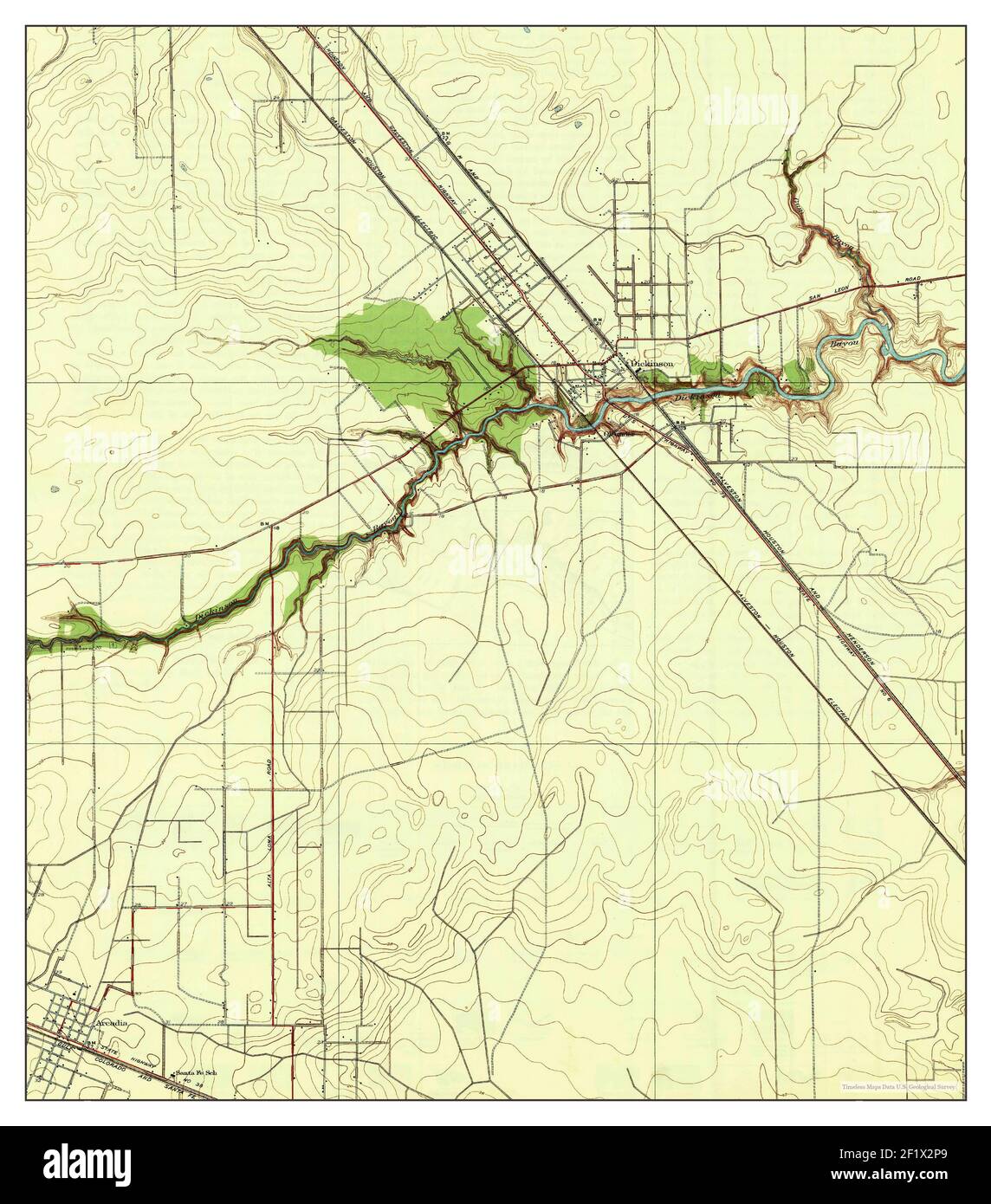 Dickinson Texas Map 1932 131680 United States Of America By Timeless Maps Data Us