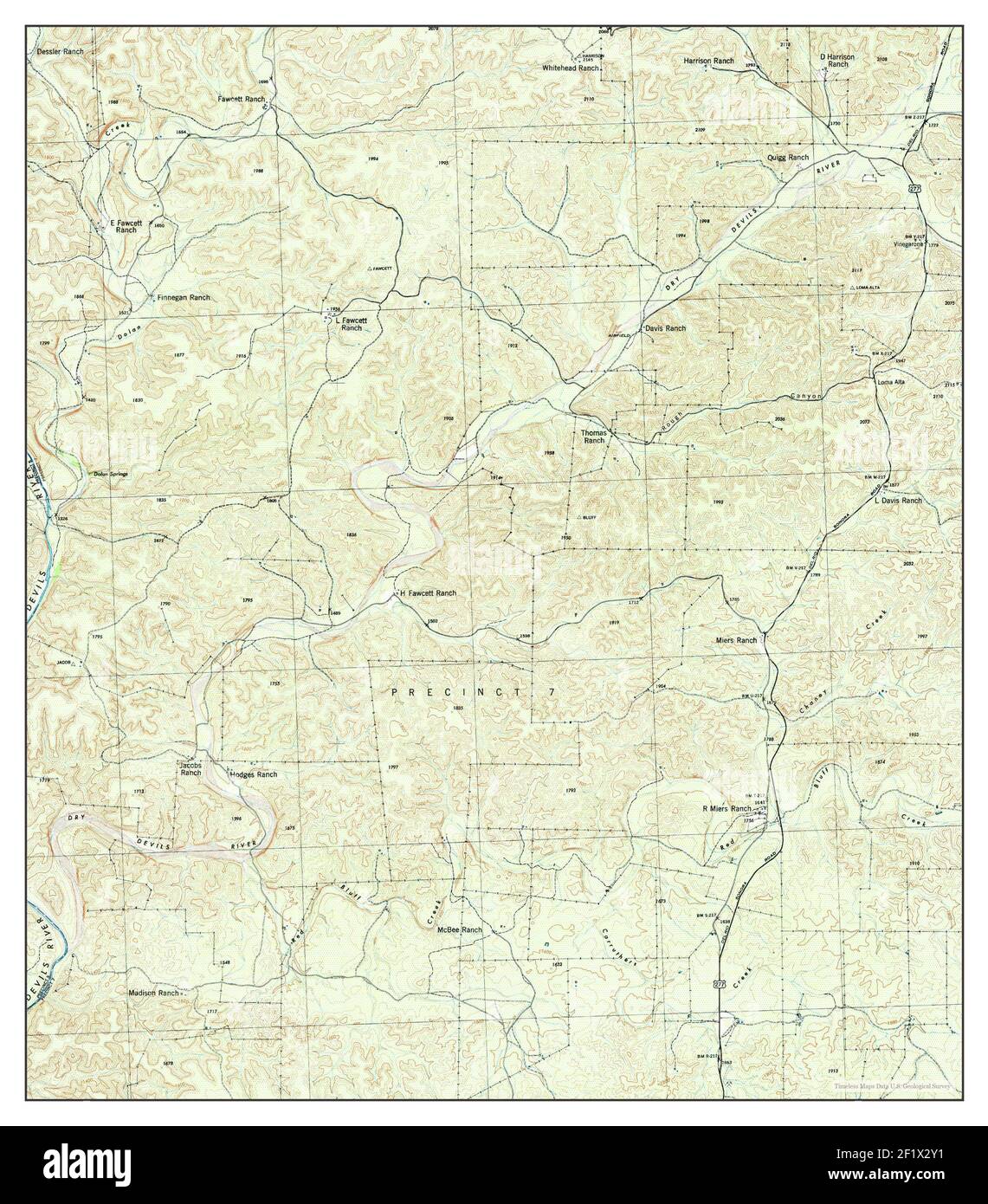 Dry Devil, Texas, map 1944, 1:62500, United States of America by ...
