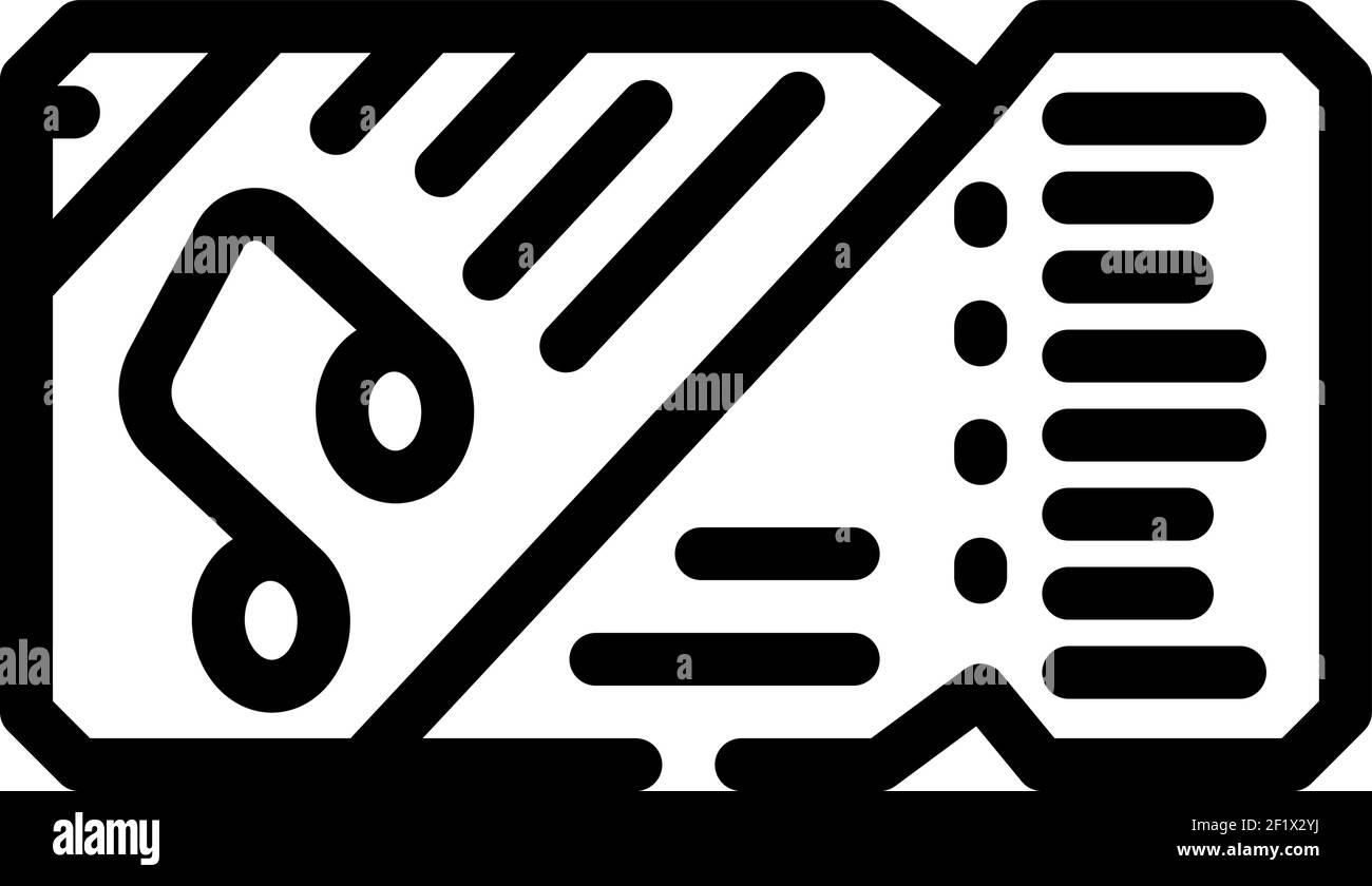 ticket on concert line icon vector illustration Stock Vector Image ...