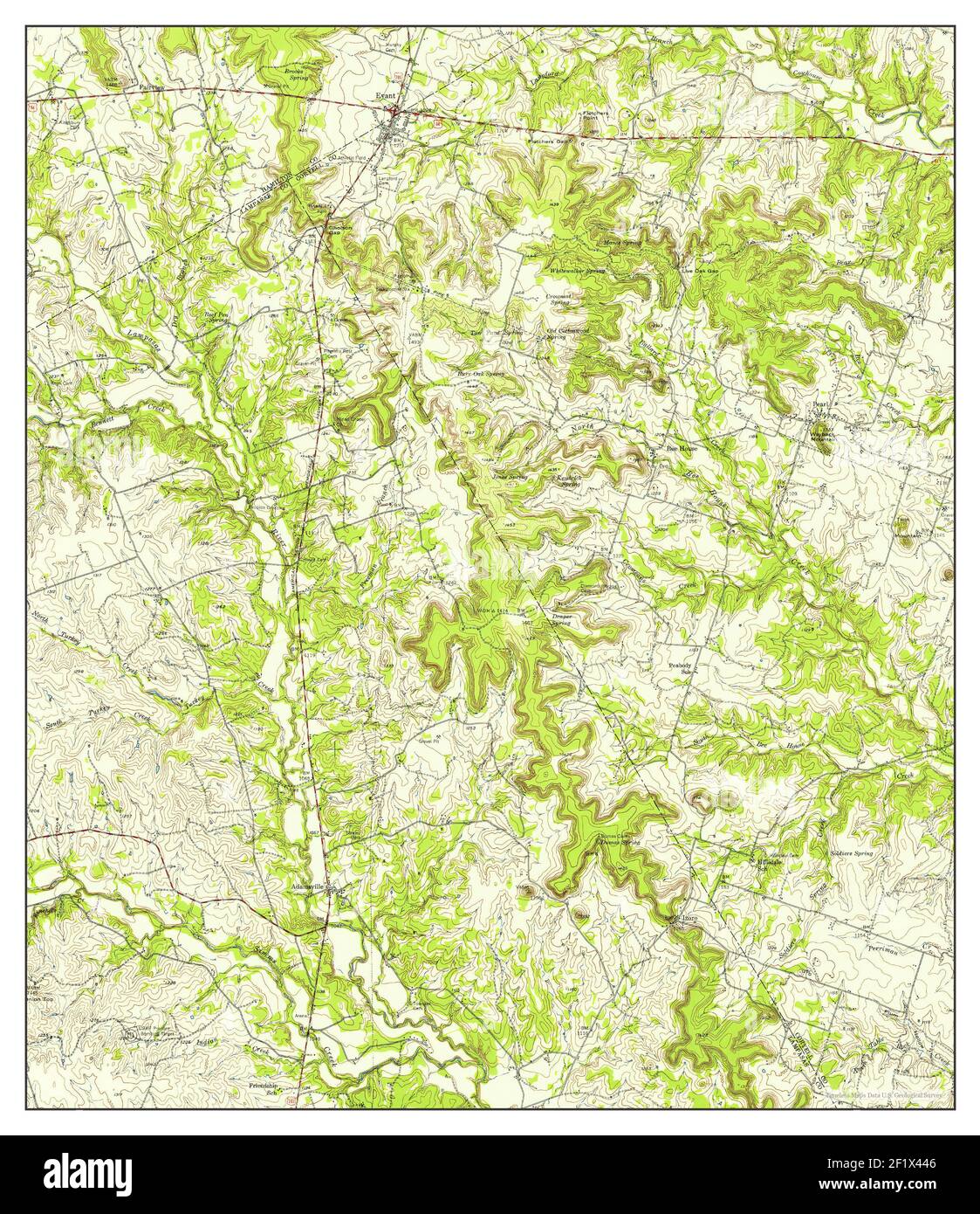 Evant, Texas, map 1954, 1:62500, United States of America by Timeless ...