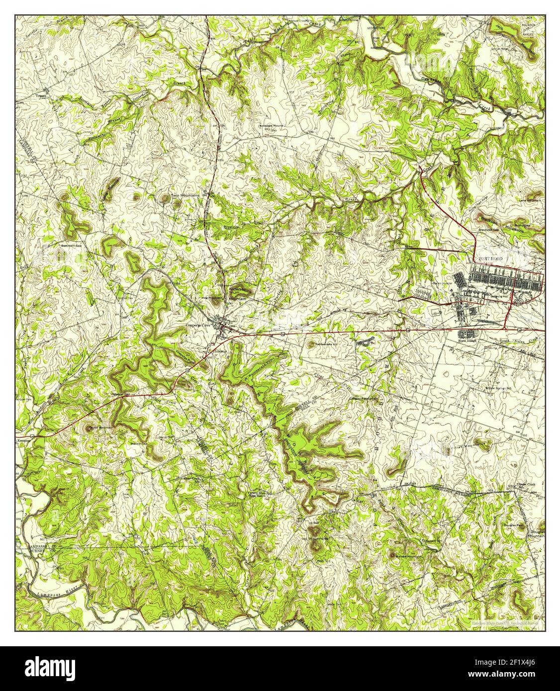 Fort Hood, Texas, map 1947, 1:62500, United States of America by ...