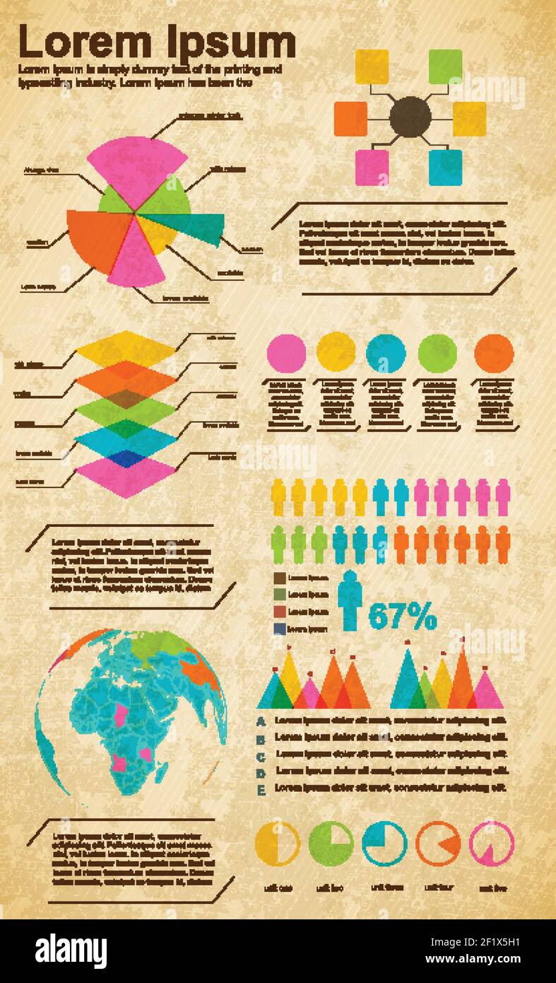Business diagrams charts template for presentation on light background ...