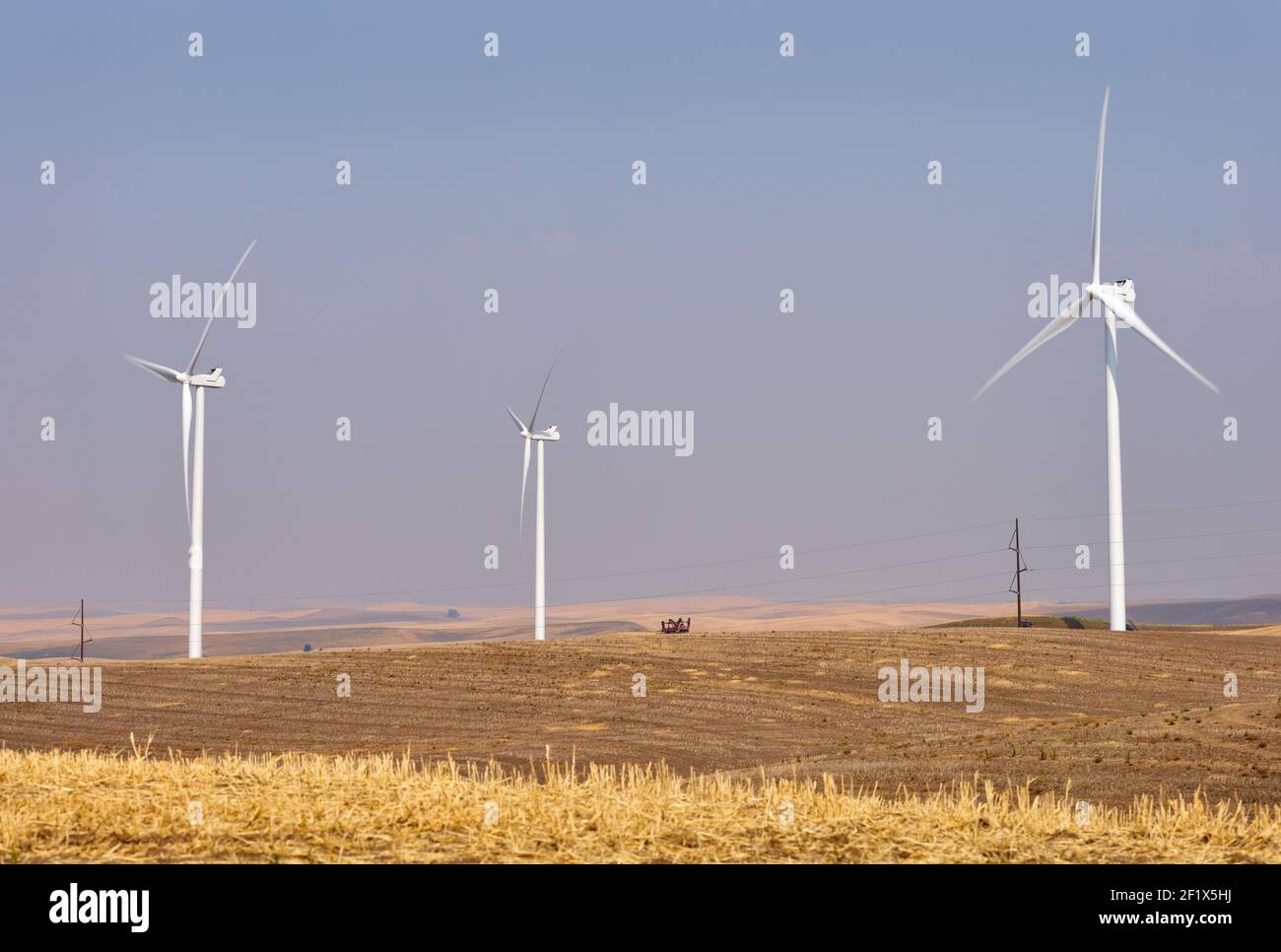 Windfarm Turbines Palouse. Wind turbines on an agricultural field in ...