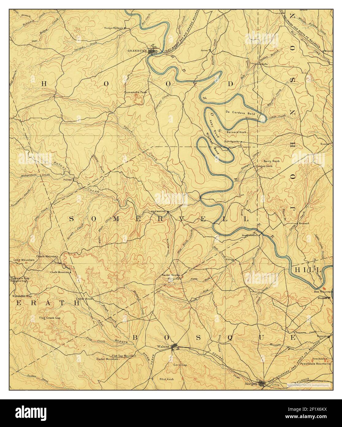 Map of granbury hi-res stock photography and images - Alamy