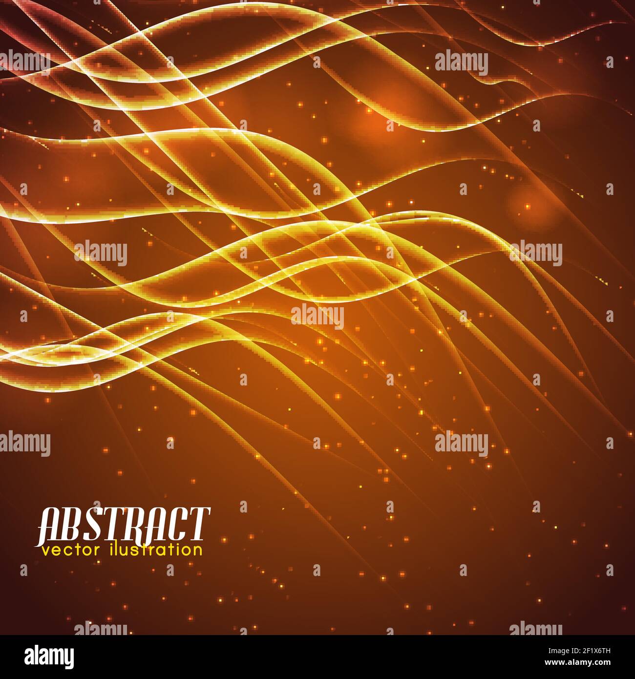 Shiny abstract template with wavy lines glowing and light effects on ...