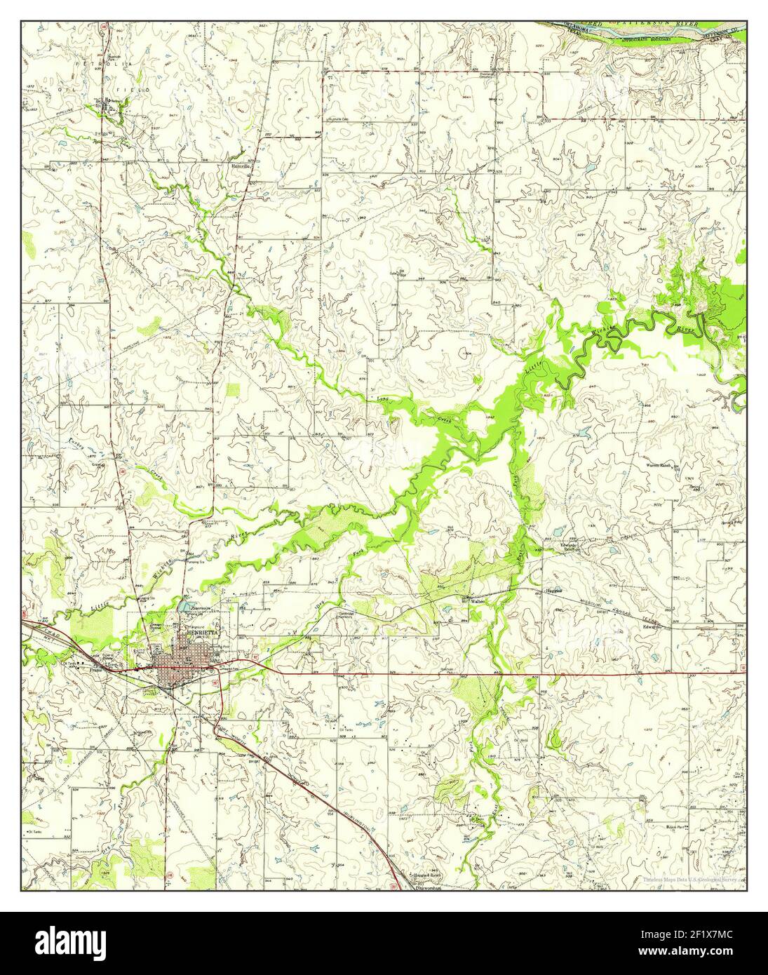Henrietta, Texas, map 1956, 1:62500, United States of America by ...
