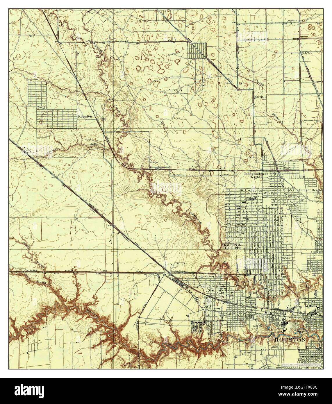 Houston street map Cut Out Stock Images & Pictures - Alamy