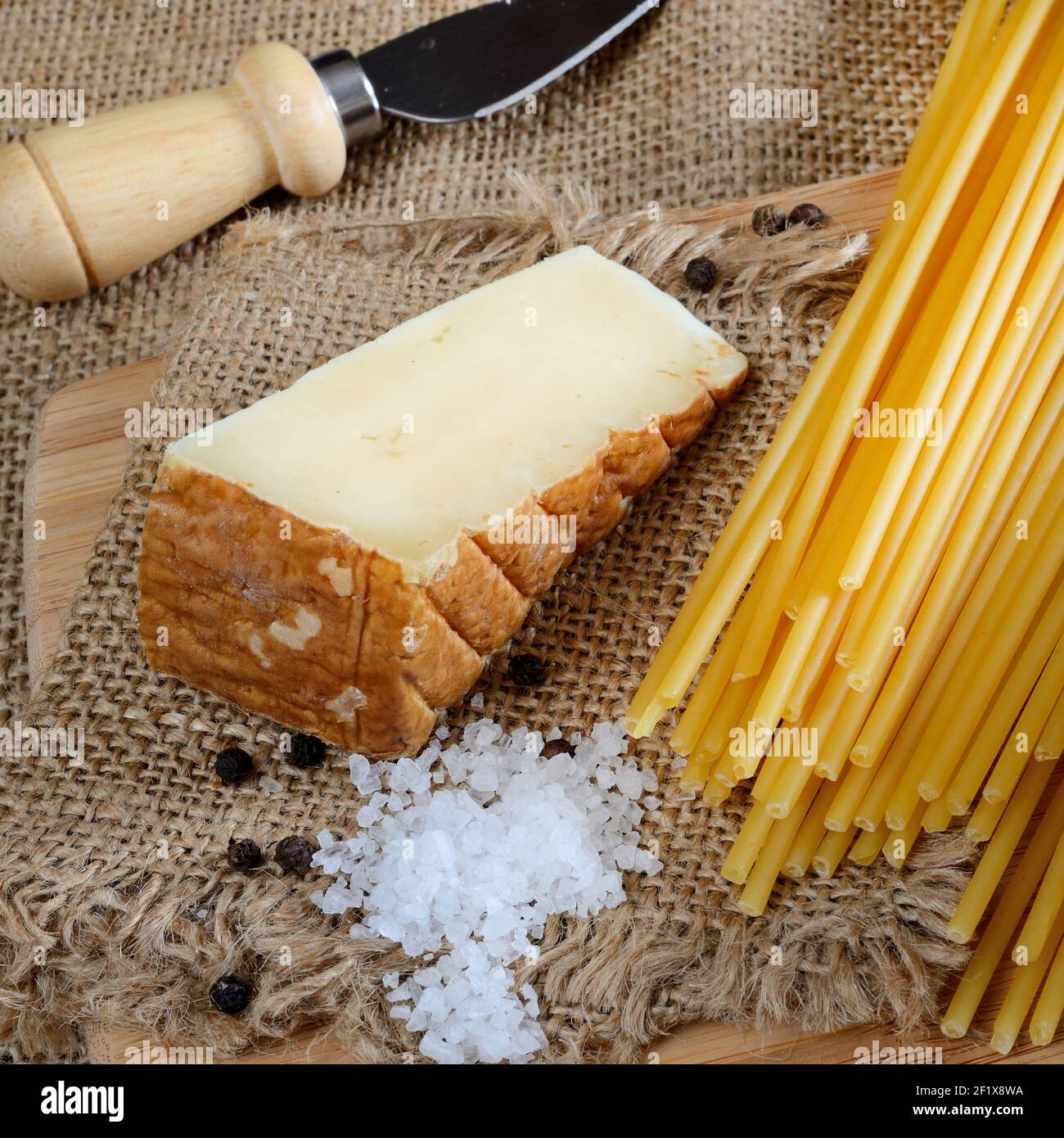 Bucatini and cheese Stock Photo - Alamy