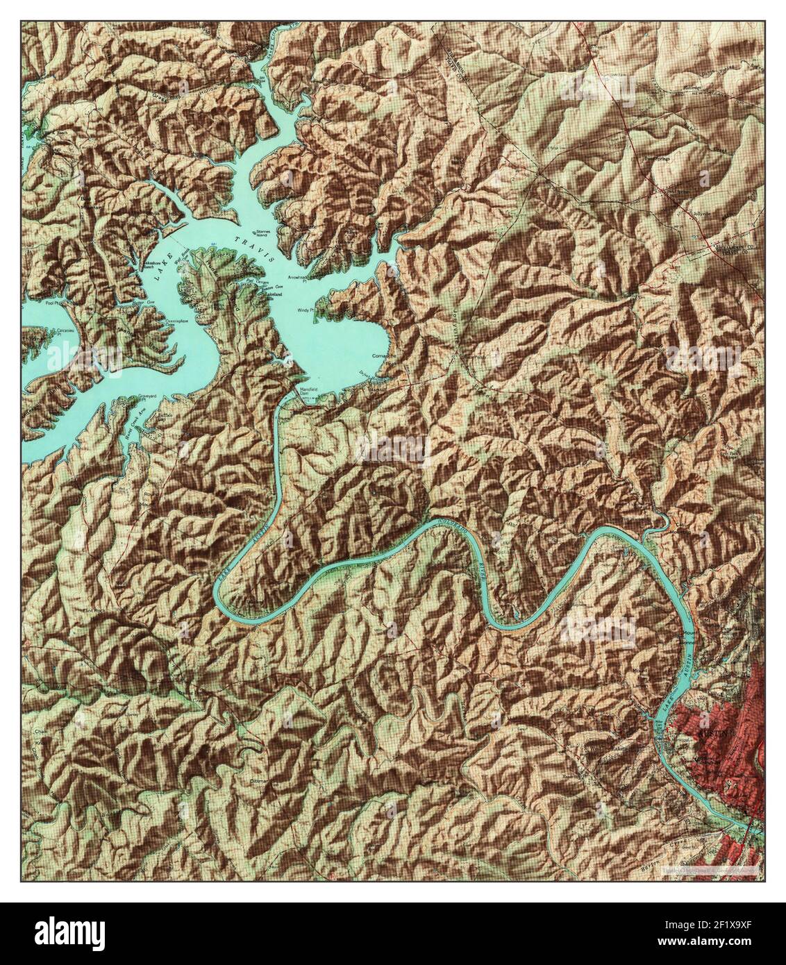 Lake Travis, Texas, map 1959, 1:62500, United States of America by ...