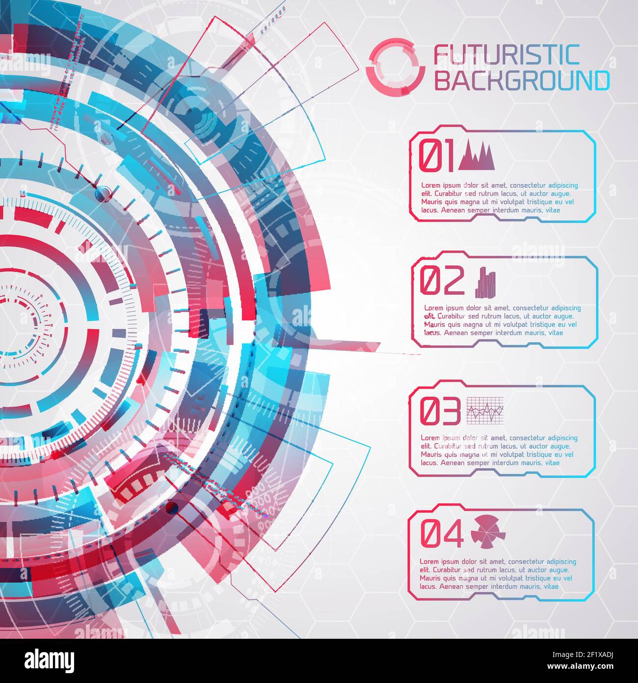 Modern virtual technology background with touch interface round ...