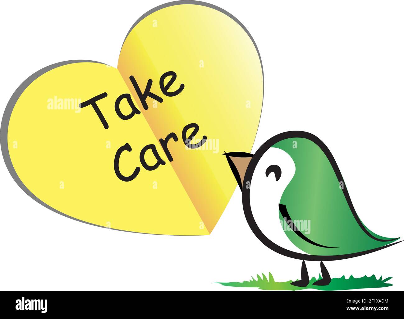 bird holding a paper heart shape Stock Photo - Alamy