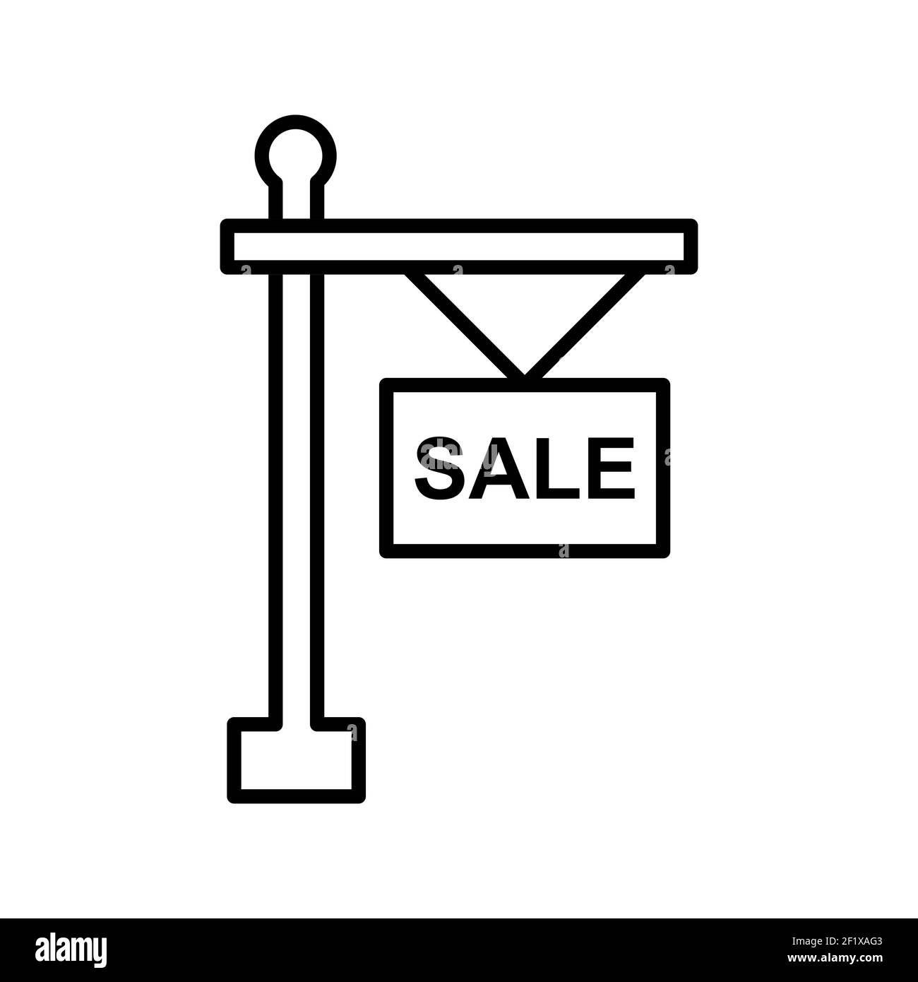An illustration of a unique sale sign line vector icon on a white ...
