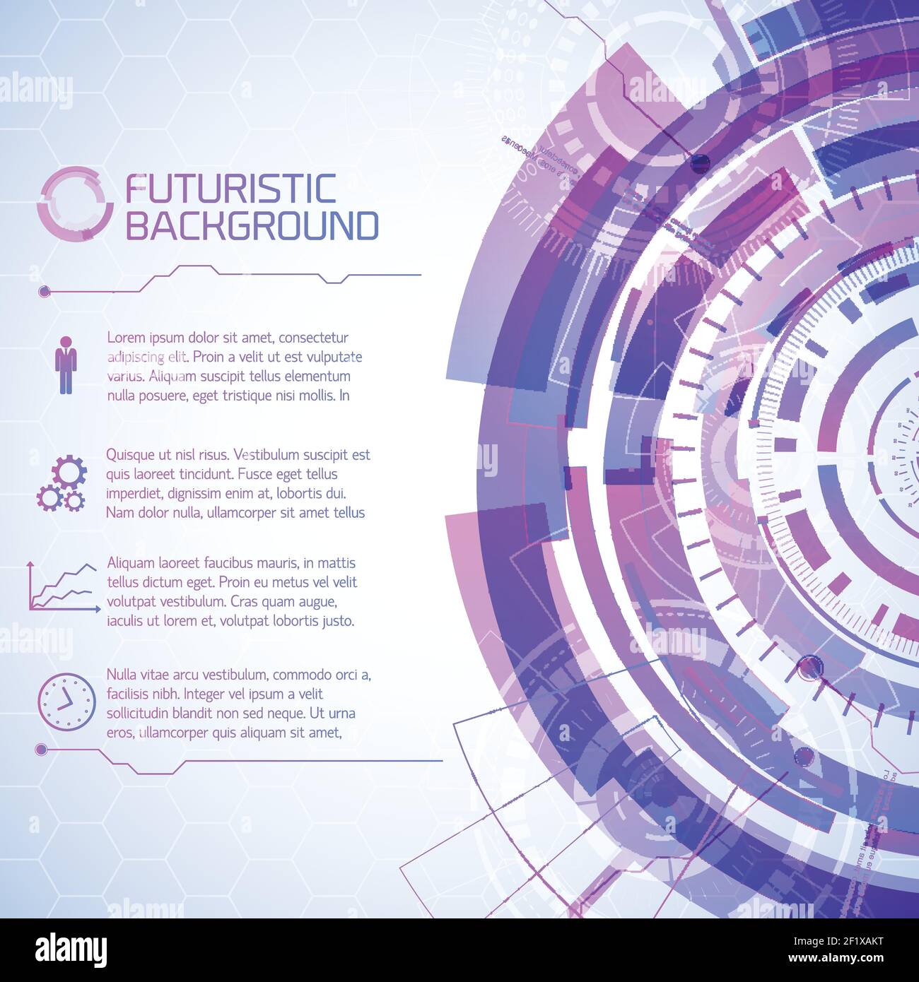 Virtual technology background with composition of futuristic round user ...