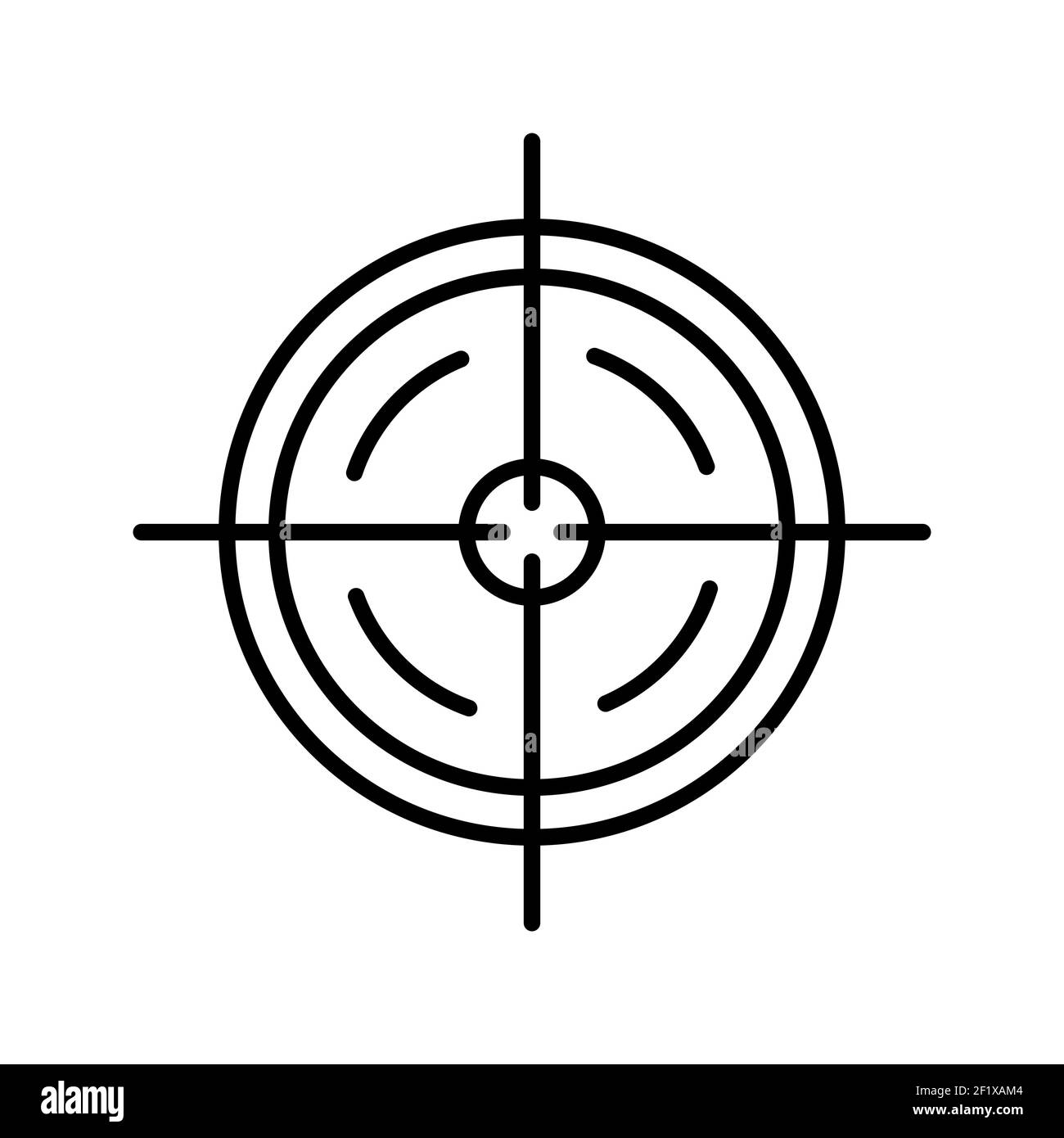 An illustration of a unique target line vector icon on a white ...