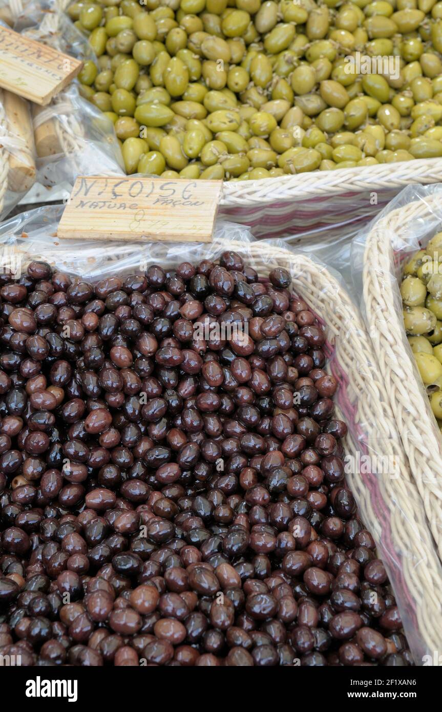 Bulk black olives for sale, Lourmarin, Vaucluse, Provence-Alpes-Côte d ...