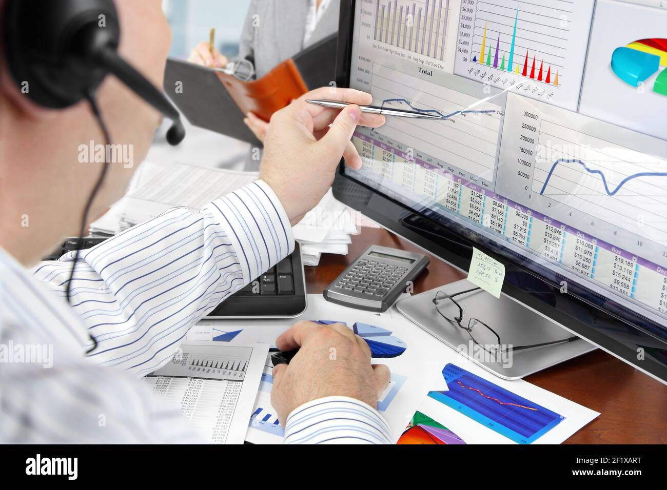 Analyzing Data on Computer Stock Photo - Alamy