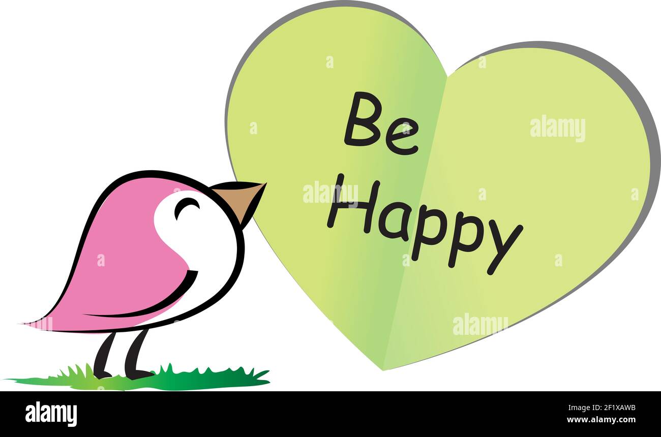 bird holding a paper heart shape Stock Photo - Alamy