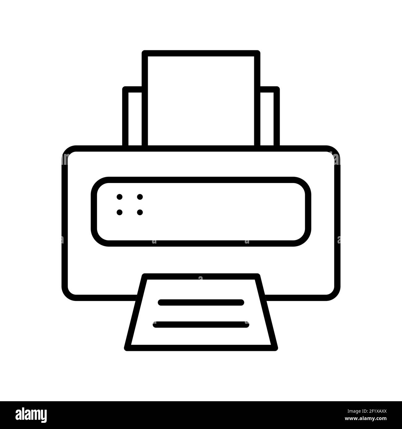 An illustration of a unique printer line vector icon on a white ...