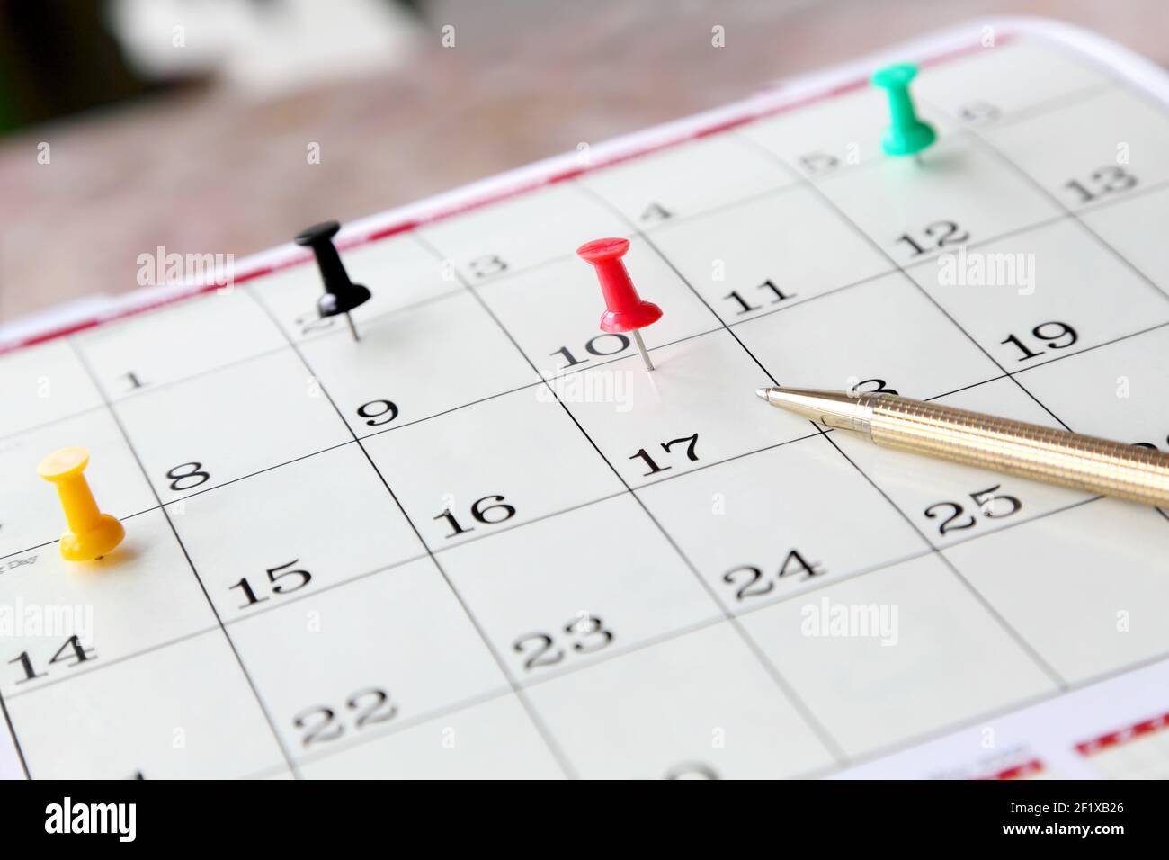 Calendar page hi-res stock photography and images - Alamy