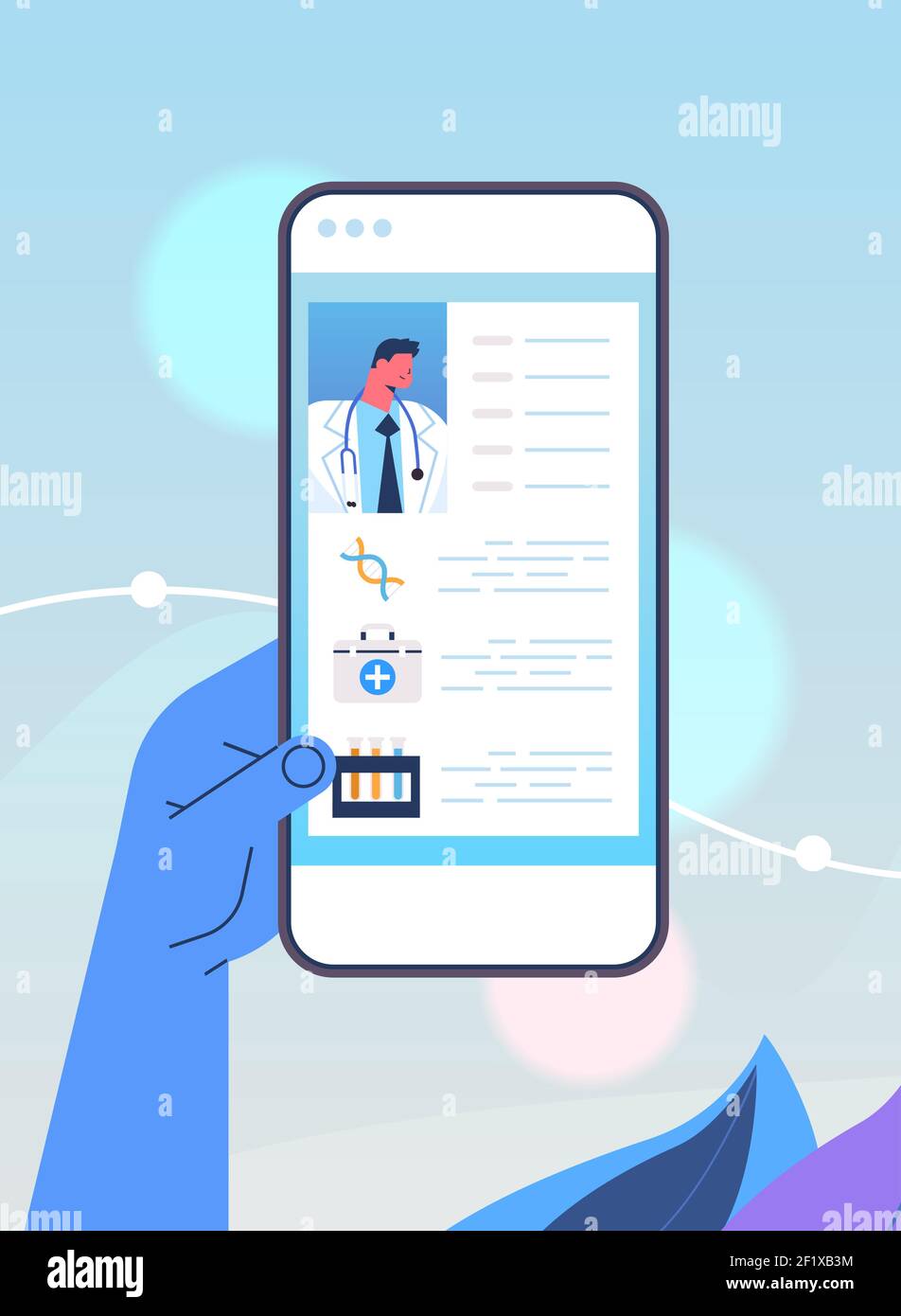 human hand using medical mobile app on smartphone screen online ...